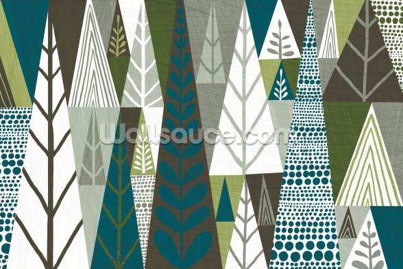 Geometric Forest Green Wallpaper & Wall Murals | Wallsauce AU