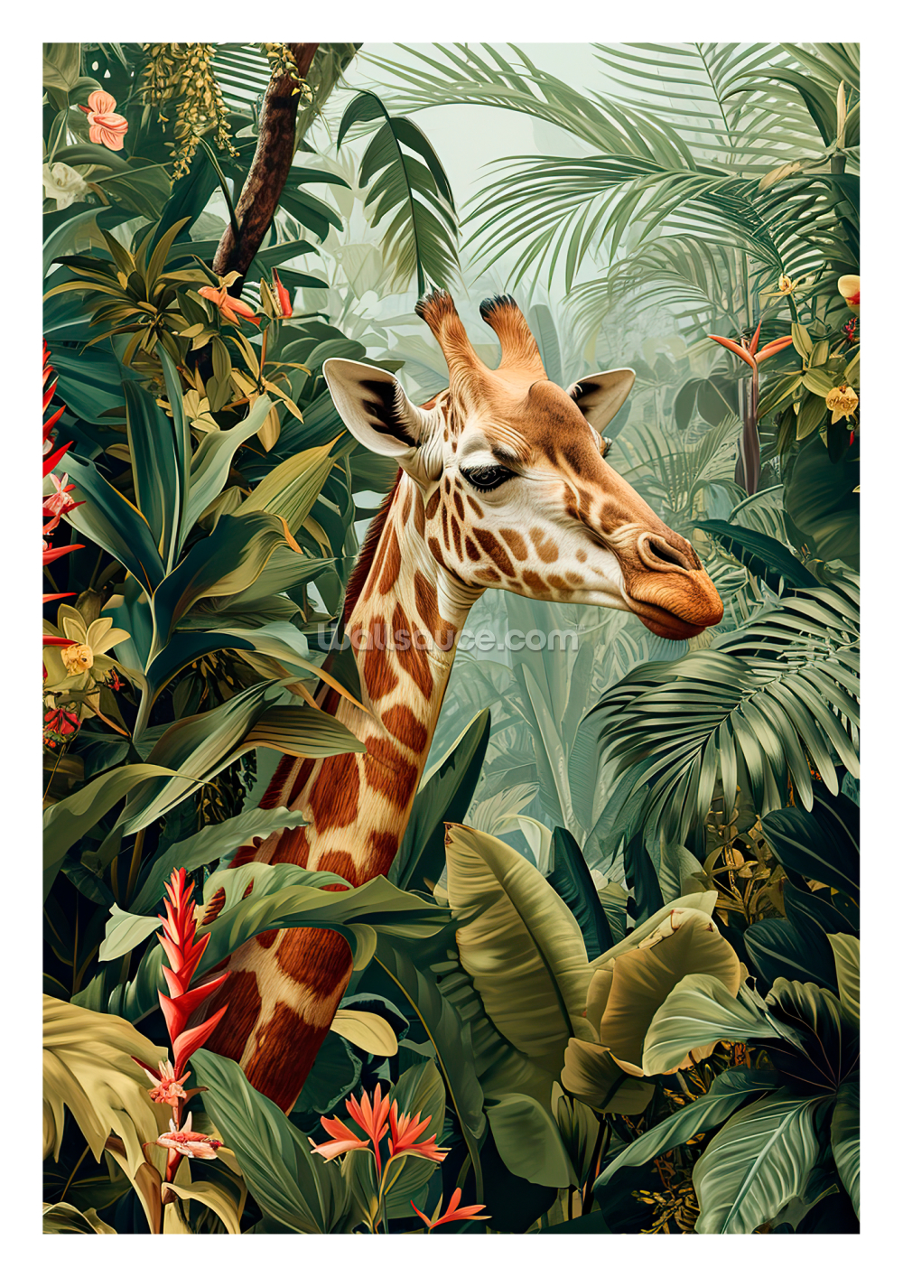 Giraffe In Jungle Poster By Maria Salomon | Wallsauce UK