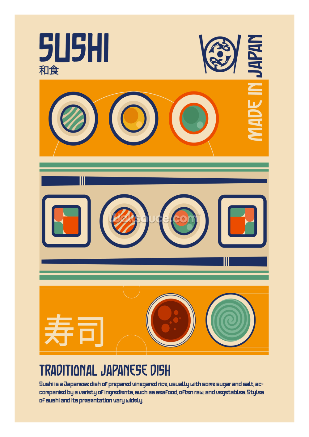 Sushi Prints & Poster | Wallsauce UK