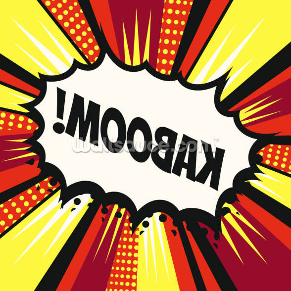 Pop Art - Kaboom Wallpaper Mural | Wallsauce UK