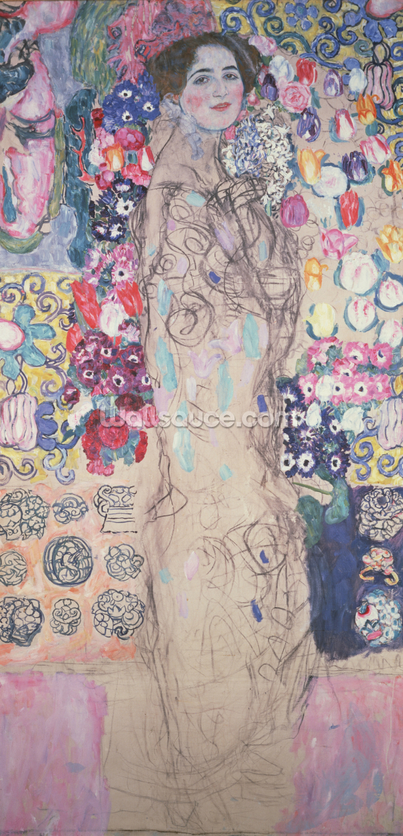 Portrait of Maria Munk by Gustav Klimt Wall Mural | Wallsauce AU