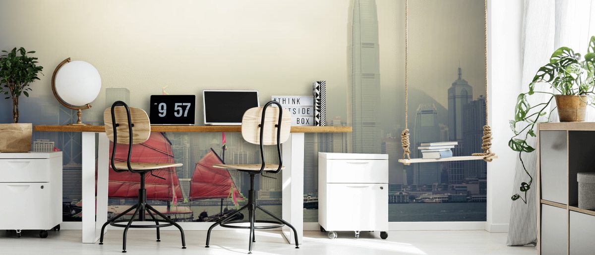 Hong Kong Harbour Mist Wall Mural | Wallsauce CA