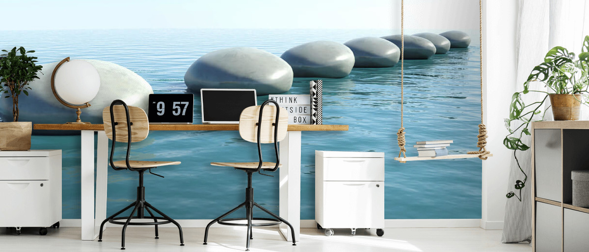 Zen Rock Pool Wallpaper Mural | Wallsauce US