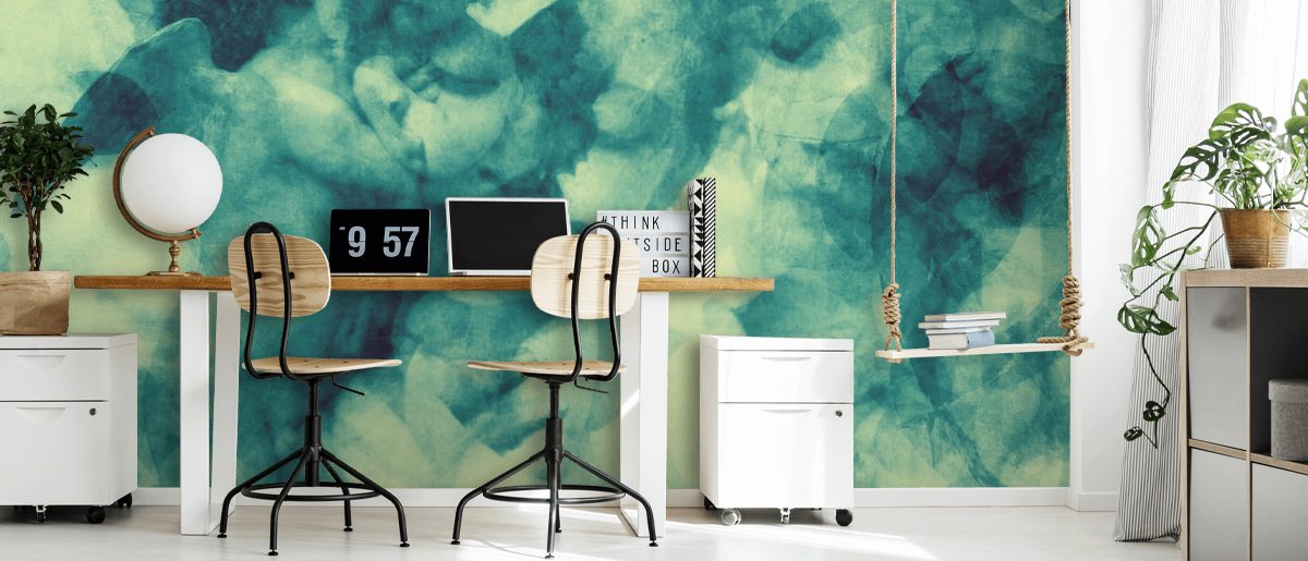 Softly Softly - Turquoise Blue Wall Mural | Wallsauce EU