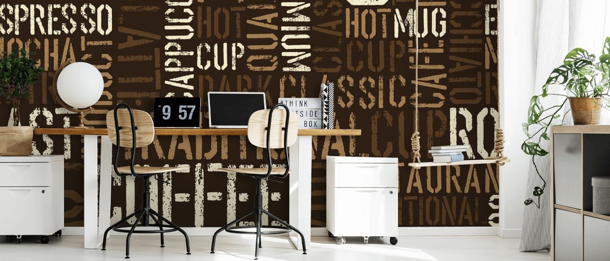 Abstract Coffee Wall Mural | Wallsauce FR