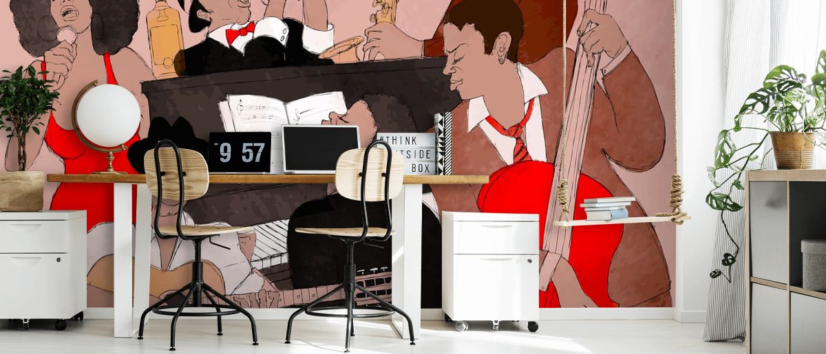 Funky Jazz Band Wall Mural | Wallsauce EU