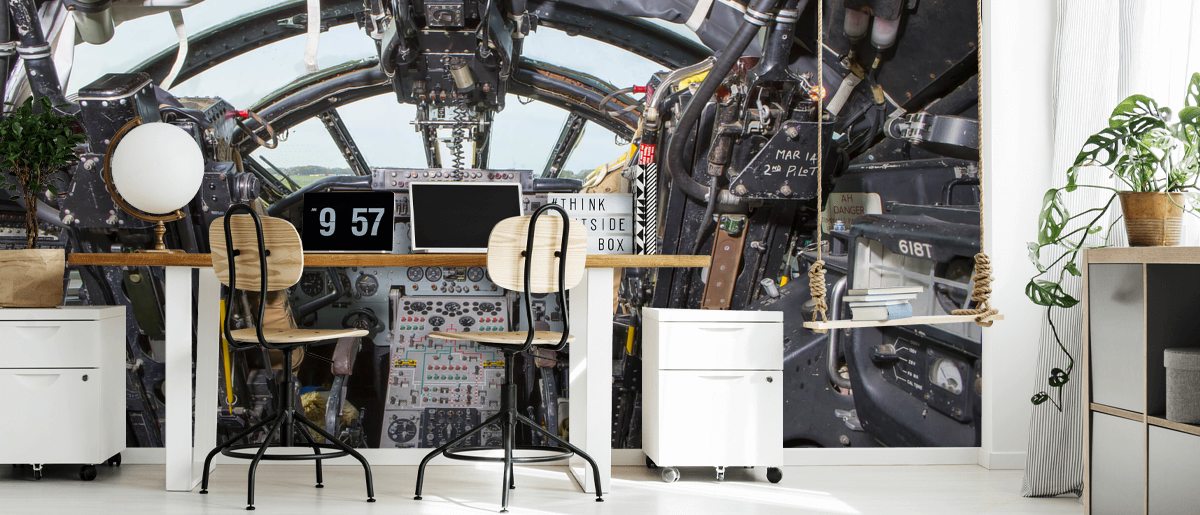 Cold War Bomber Cockpit Wall Mural | Wallsauce NZ