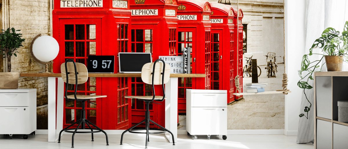 Red Telephone Boxes Wallpaper | Wallsauce UK