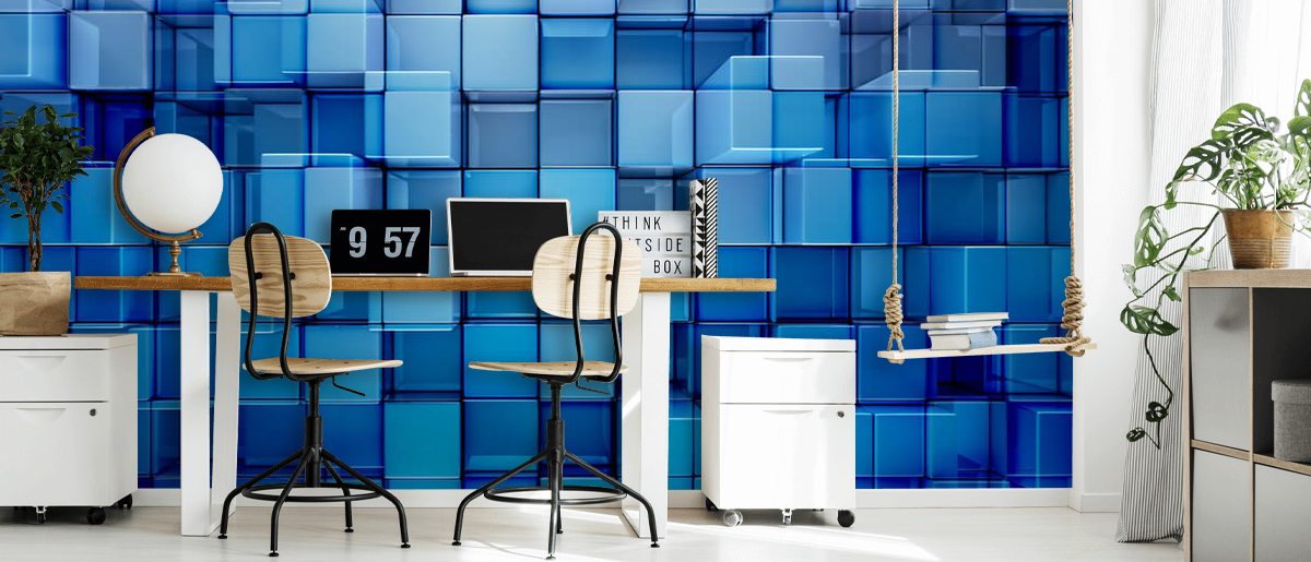 Blue Blocks Abstract Background Wallpaper | Wallsauce FR
