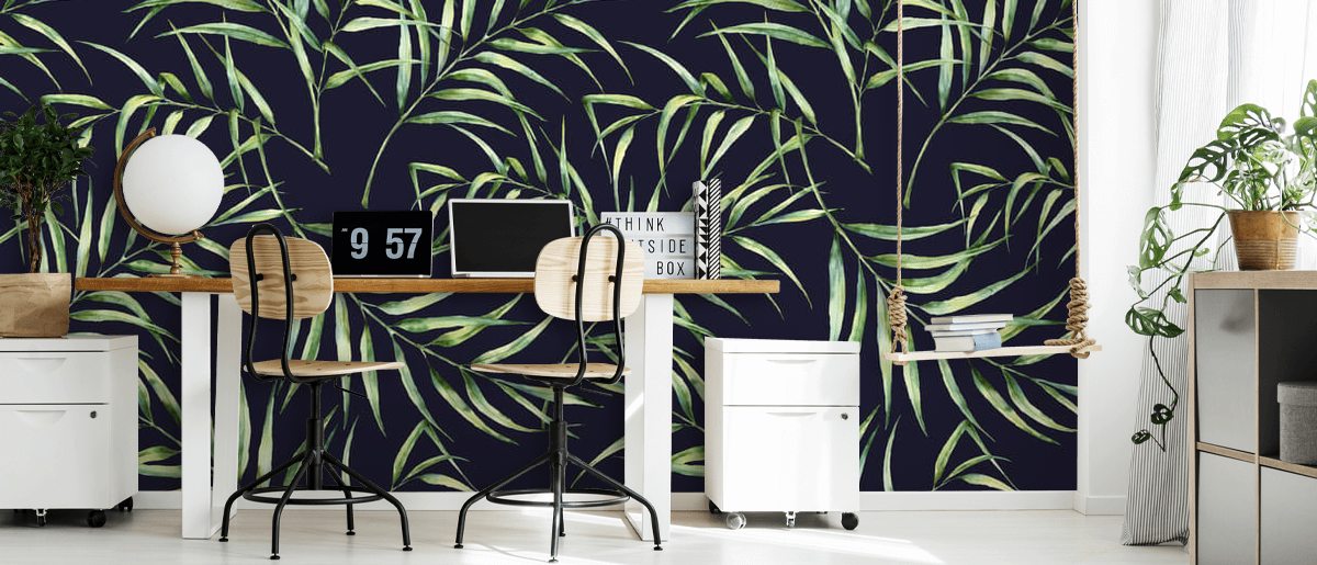 Botanical Palm Tree Print Wallpaper | Wallsauce US