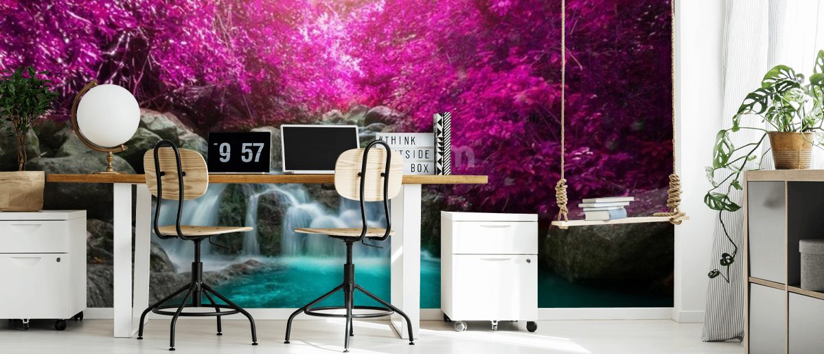 Pink Waterfall Wallpaper | Wallsauce EU
