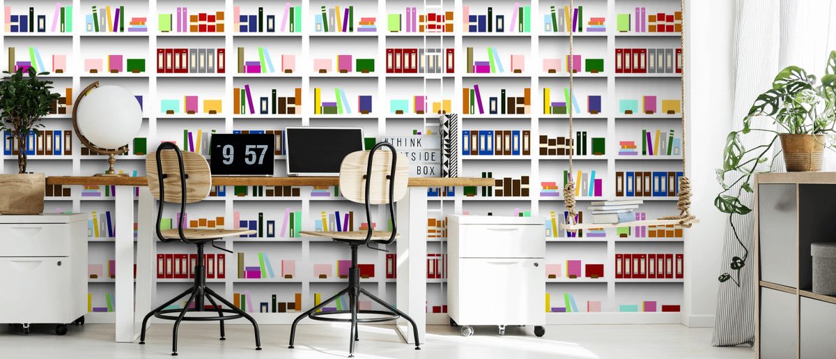 Bookcase - Digital Wallpaper | Wallsauce US