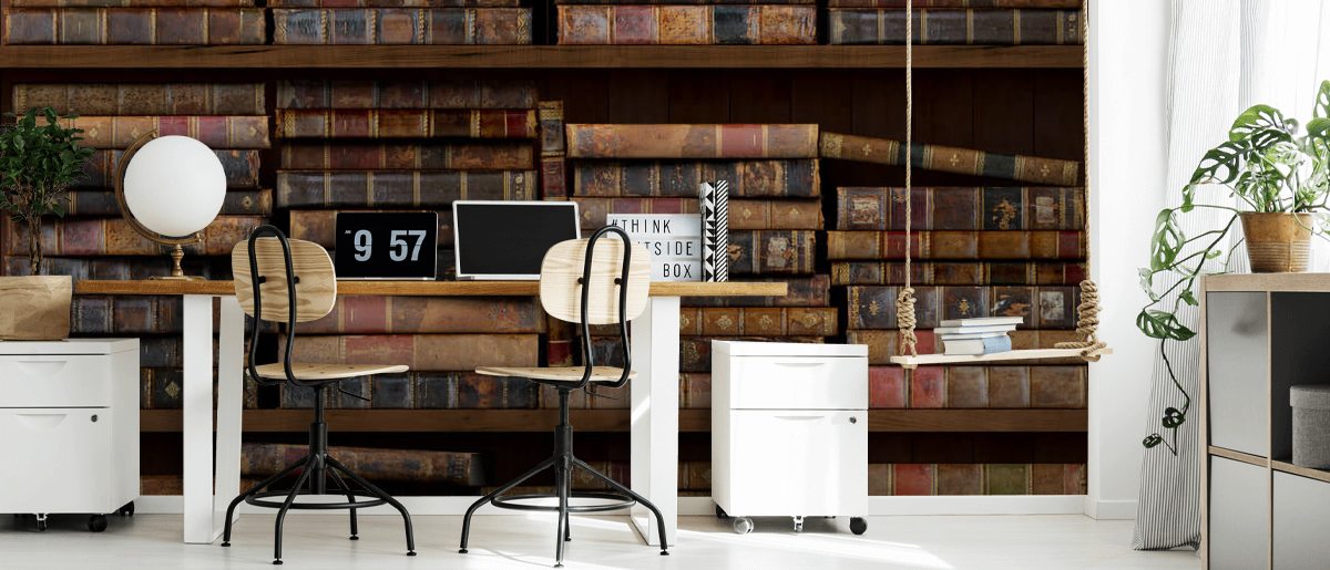 Horizontal Books Wallpaper | Wallsauce UK