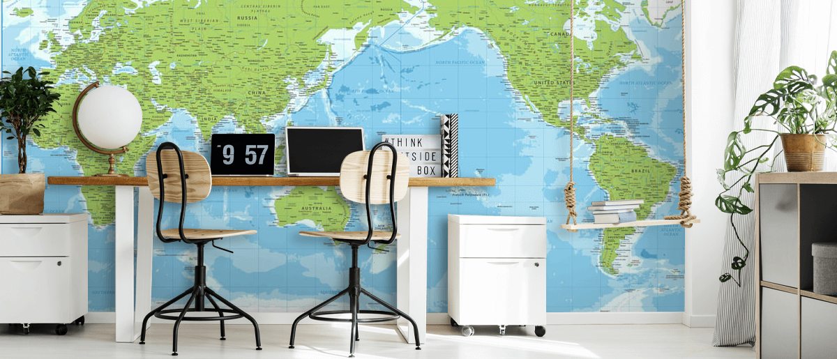 Intricate World Map Wallpaper | Wallsauce NZ