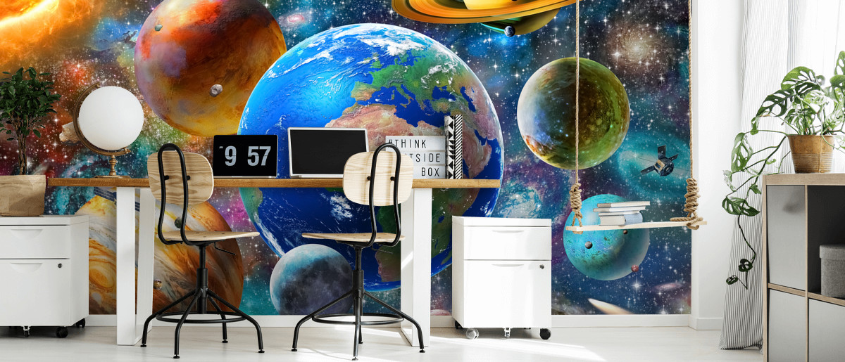 The Solar System Wall Mural | Wallsauce CA