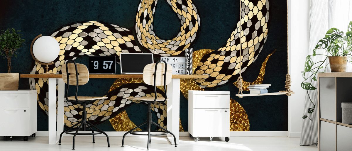 Balancing Snakes Wallpaper Mural | Wallsauce NZ