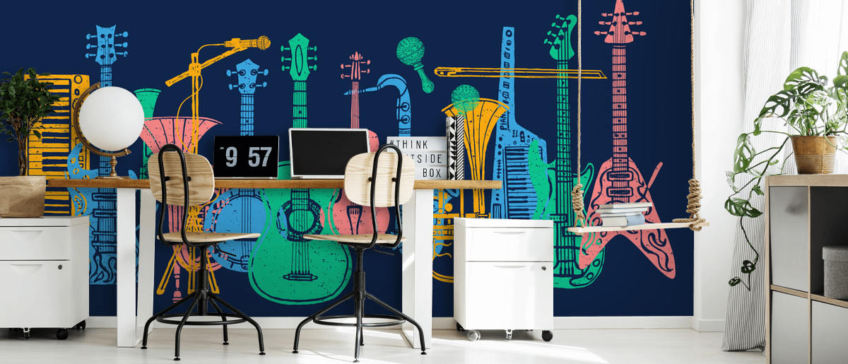 Musical Instruments Wall Mural | Wallsauce EU