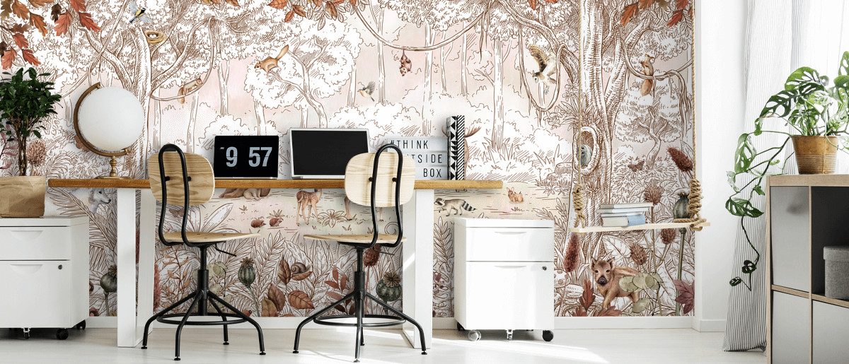 Forest Friends in Autumn Wallpaper | Wallsauce UK