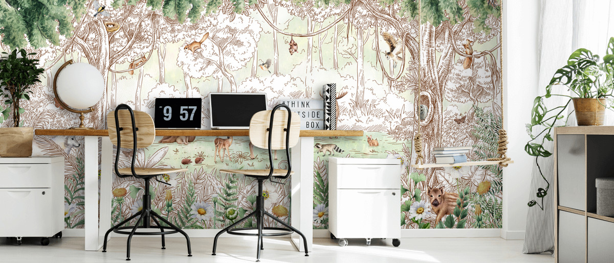 Forest Friends in Spring Wallpaper | Wallsauce US