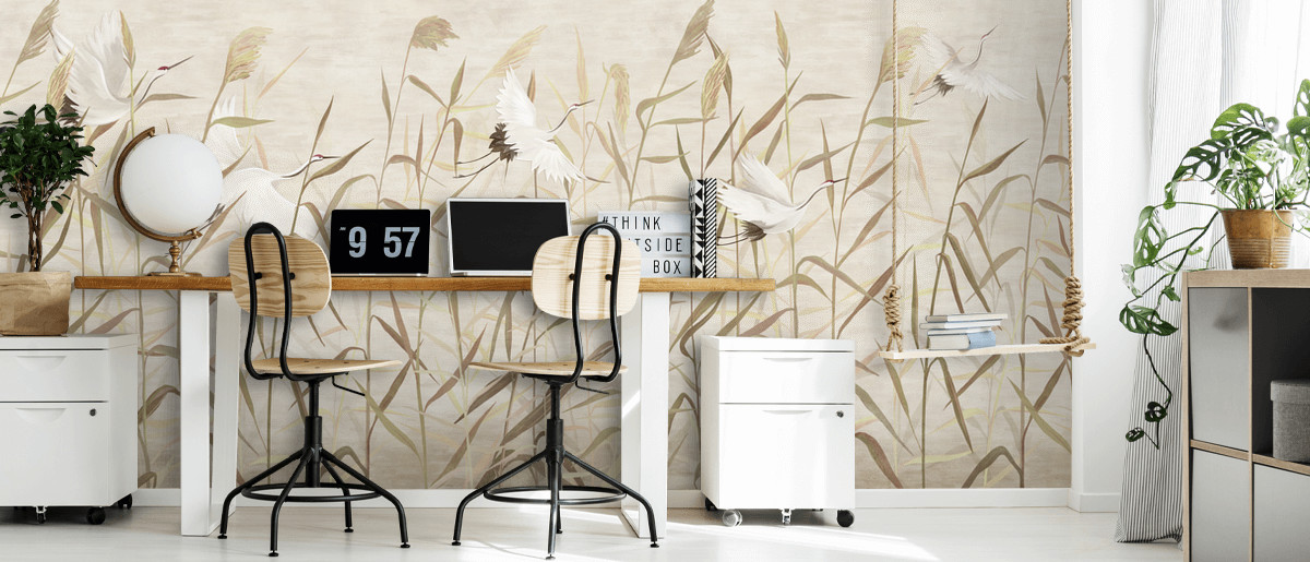 The Reed Birds Wall Mural | Wallsauce EU