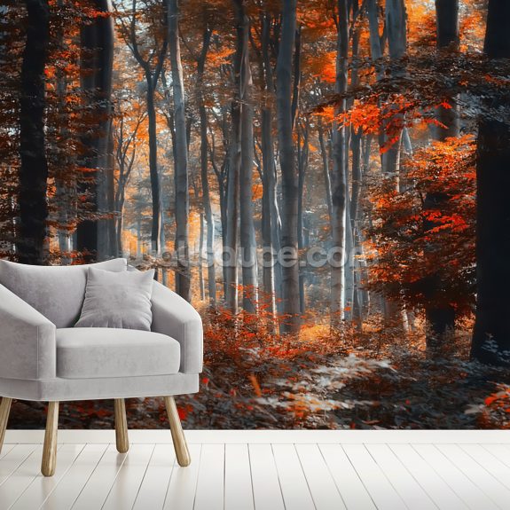 Painting Forest Wall Mural | Wallsauce UK