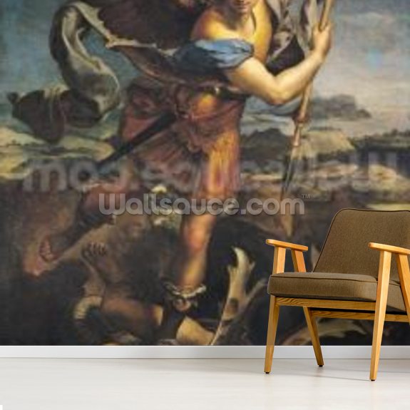 Raphael - St. Michael Overwhelming Demon Mural | Wallsauce UK