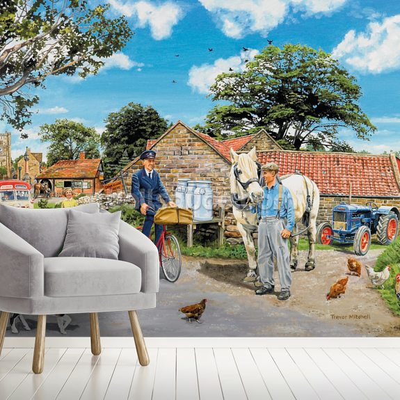 Post for the Farm Wall Mural | Wallsauce US