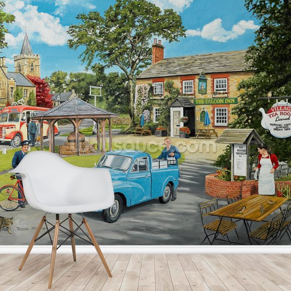 The Village Tea Rooms Wall Mural | Wallsauce CA