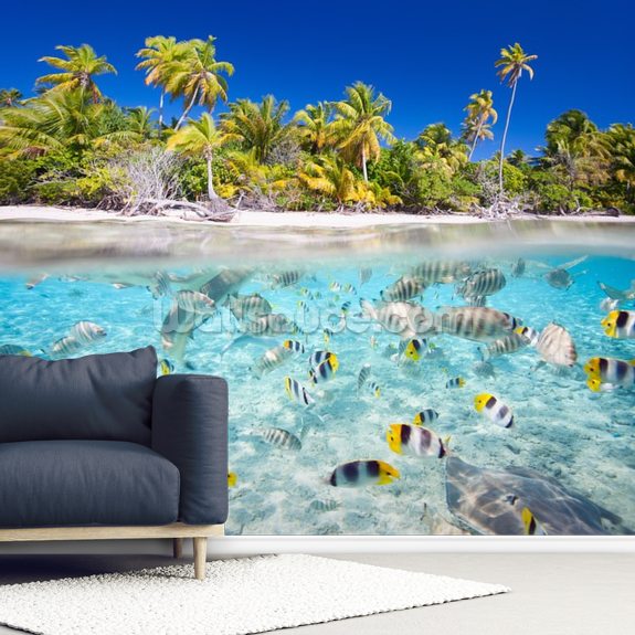 Tropical Island Wall Mural | Wallsauce CA