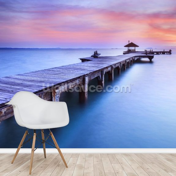 Jetty Sunrise Wallpaper | Wallsauce UK