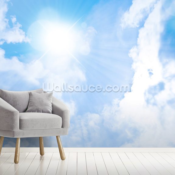 Papier peint Soleil à travers les nuages | Wallsauce FR