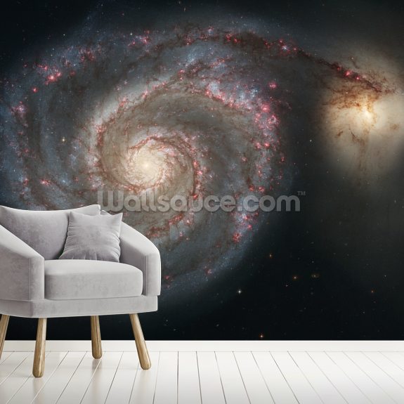 Whirlpool Galaxy M51 and Companion Galaxy Mural | Wallsauce US