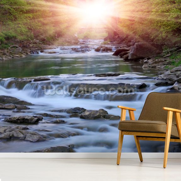 Fresh Mountain River Wallpaper | Wallsauce UK