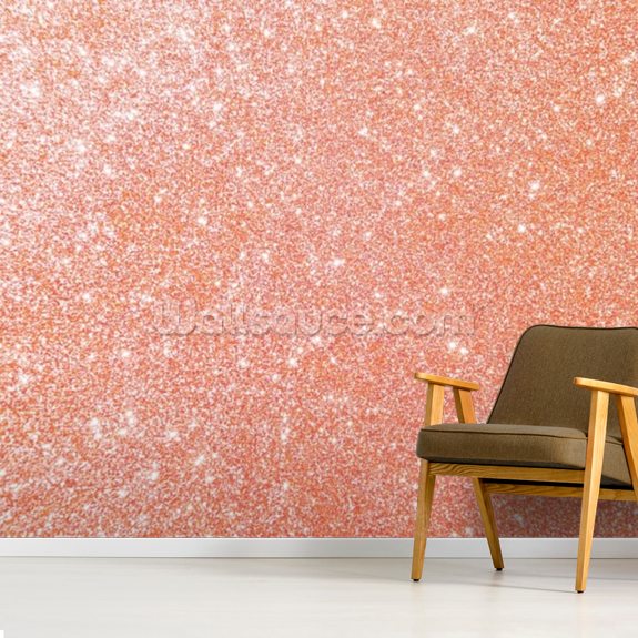 Pretty as a Peach Glitter Mural | Wallsauce UK