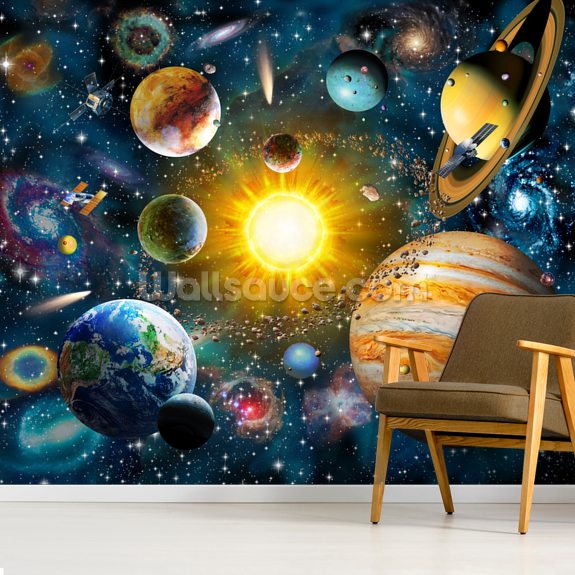 Our Solar System Wallpaper Mural | Wallsauce US