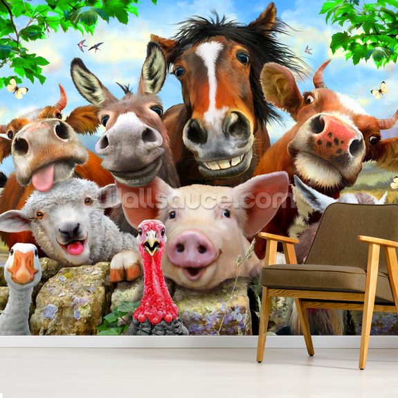 Farm Selfie Wallpaper | Wallsauce EU