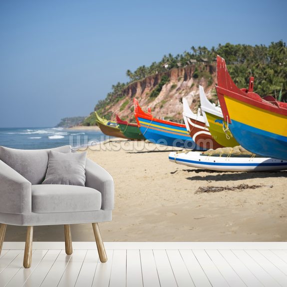 Fishing Boats Wallpaper Mural | Wallsauce AU