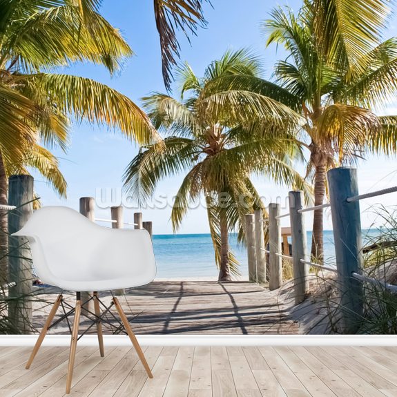 Key West Boardwalk til stranden Baggrund | Wallsauce DK