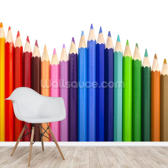 Matite colorate che creano uno sfondo ondulato | Wallsauce IT