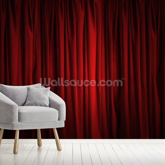 Red Curtain Wallpaper Mural | Wallsauce UK