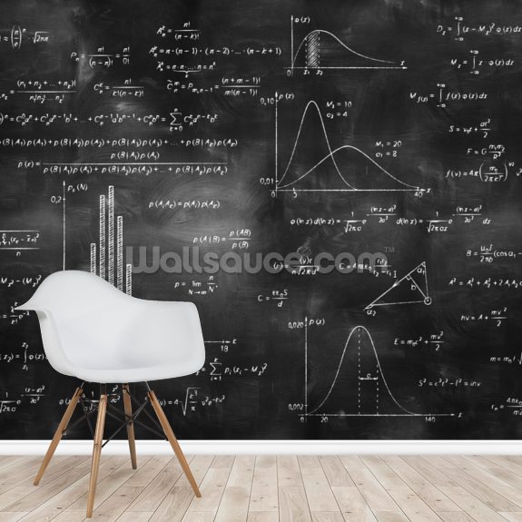 Math Physics Formulas on Chalkboard Wall Mural | Wallsauce AU