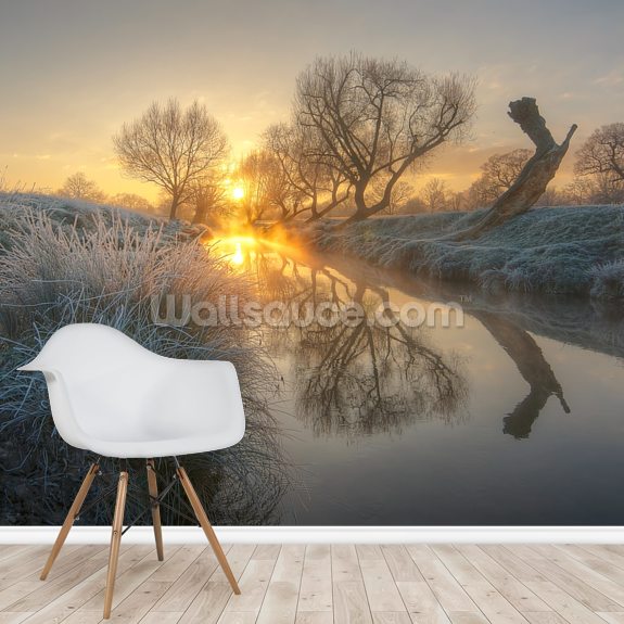 Sunrise Burns the Morning Mist Wallpaper | Wallsauce US