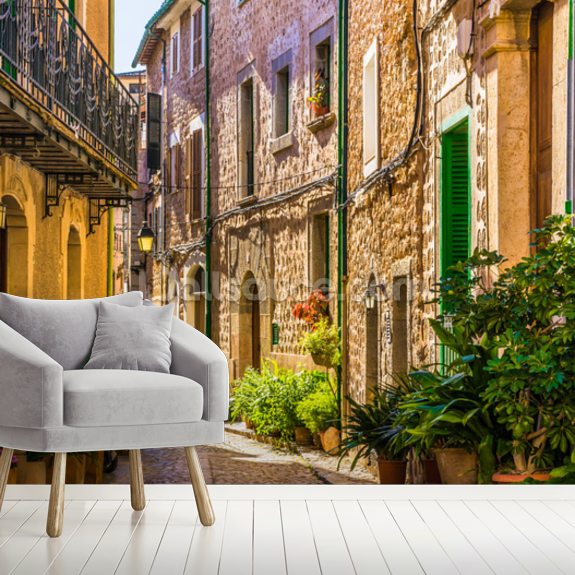 Old Mediterranean Village Mural | Wallsauce US