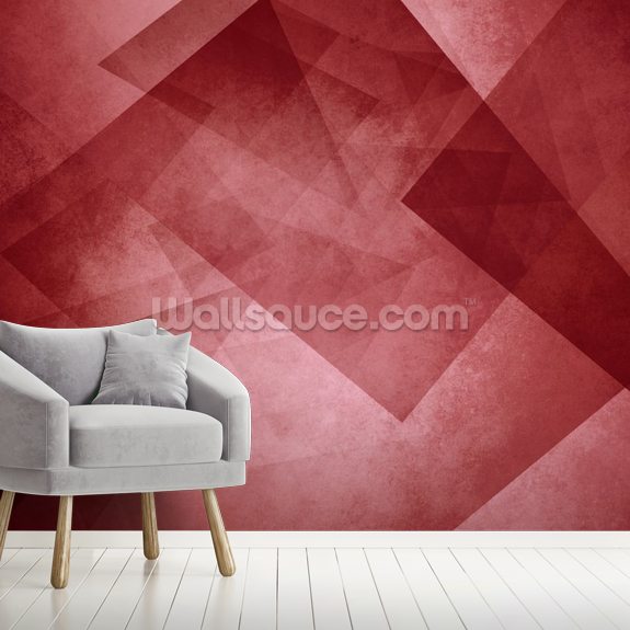 Red Triangles Wall Mural & Red Triangles Wallpaper | Wallsauce UK