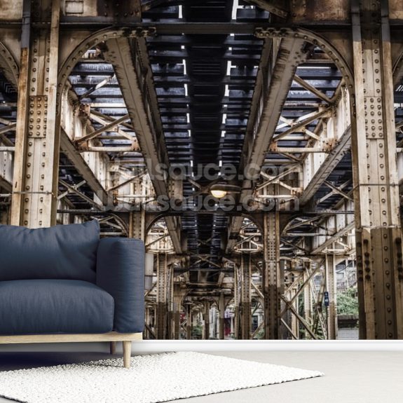 Underneath a Subway Overpass Wall Mural | Wallsauce UK