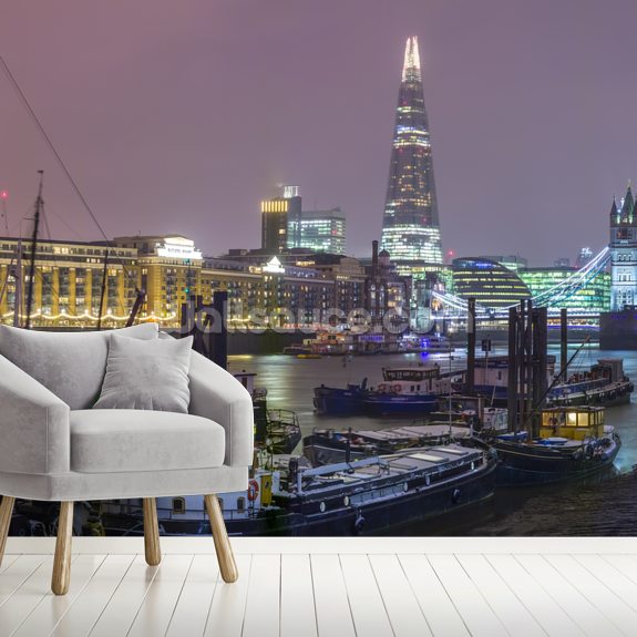 Londoner Skyline Winter Panorama-Tapete | Wallsauce DE