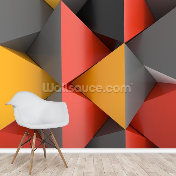 3D Pyramids Wallpaper Mural | Wallsauce UK