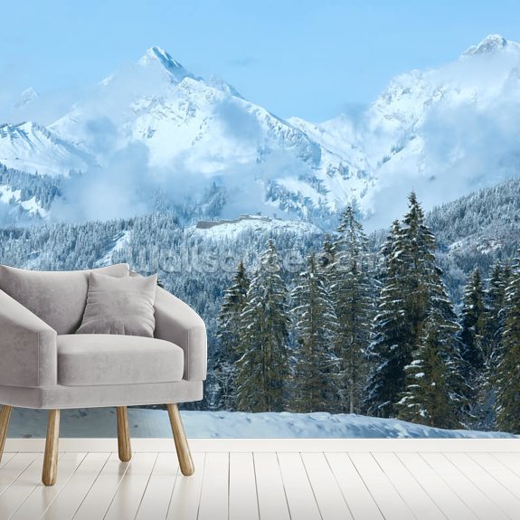 Tiroler Winter Berglandschaft Tapete | Wallsauce DE