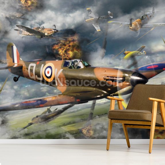 Spitfire Battle Wall Mural by Nigel Chilvers | Wallsauce UK