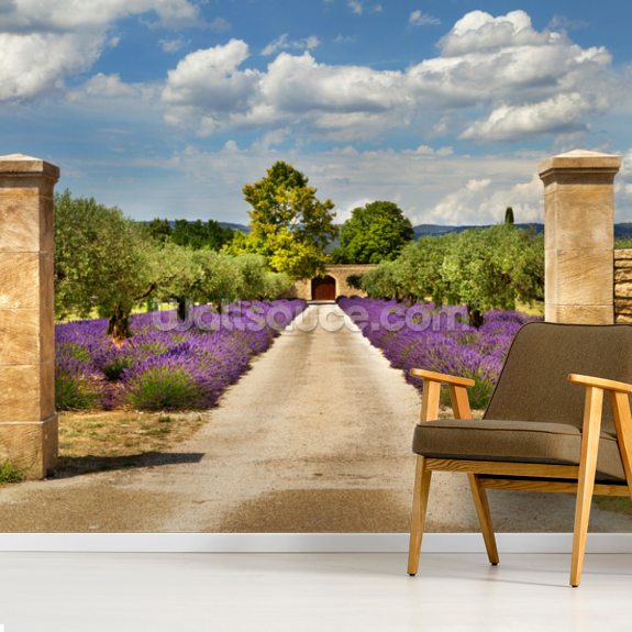 Provence - Lavender Pathway Wall Mural | Wallsauce UK